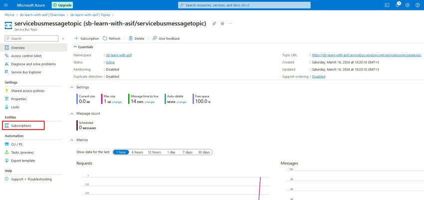 Rest Api To Send Messages To Azure Service Bus Topic Subscription